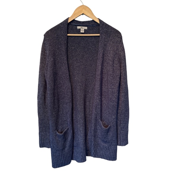 Bass | Sweaters | Bass Marbled Blue Cotton Elbow Patch Cardigan Small ...